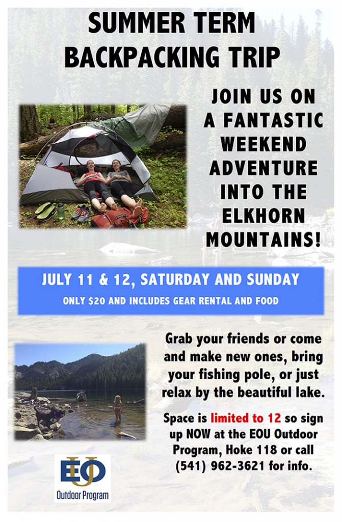 Summer Term Backpacking Trip Poster | Eastern Oregon University